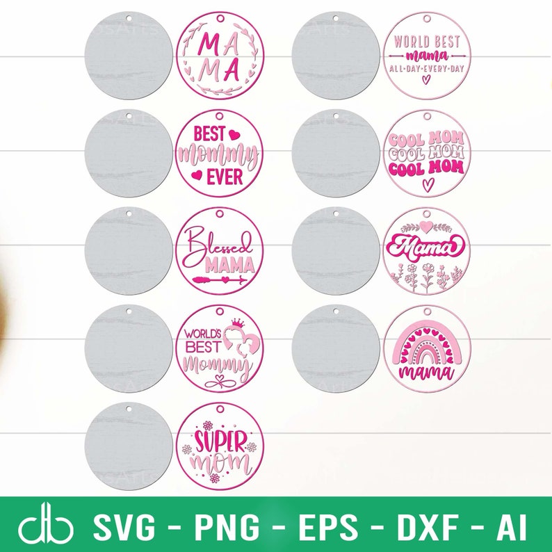 Mothers Day Keychain SVG Bundle, Mom Keychain SVG Bundle, Acrylic ...