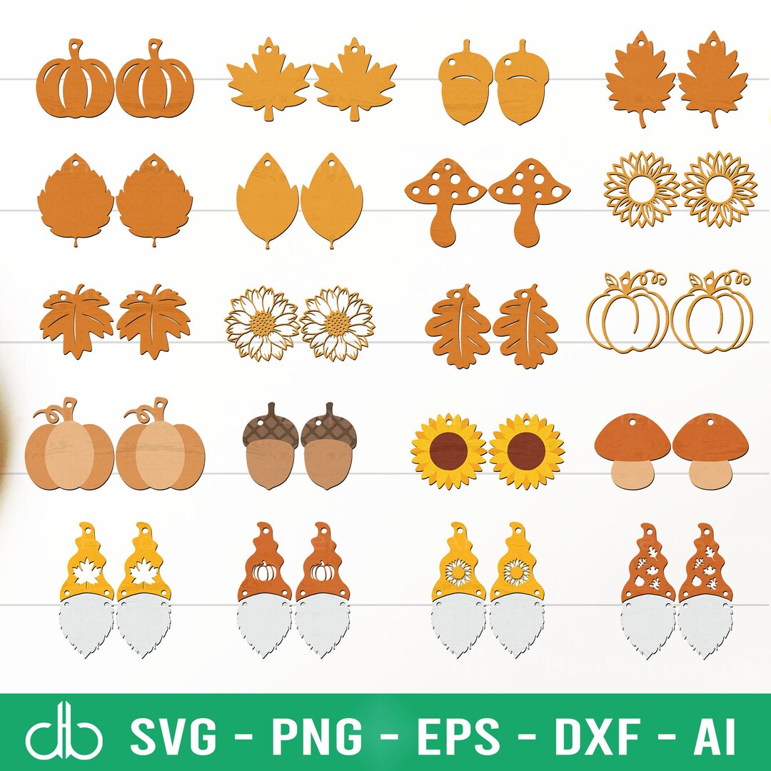 Fall Earring SVG Bundle, Autumn Earrings SVG, Earrings SVG, Faux ...