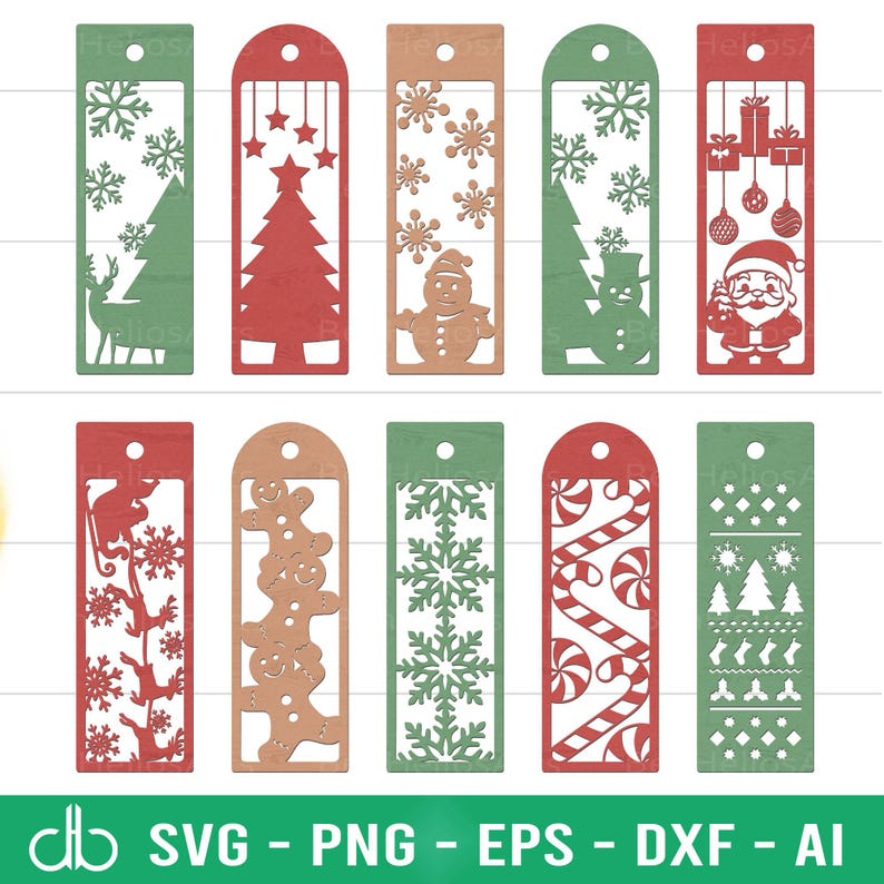 Christmas Bookmark SVG Bundle, Christmas Bookmarks SVG, Bookmarks SVG ...
