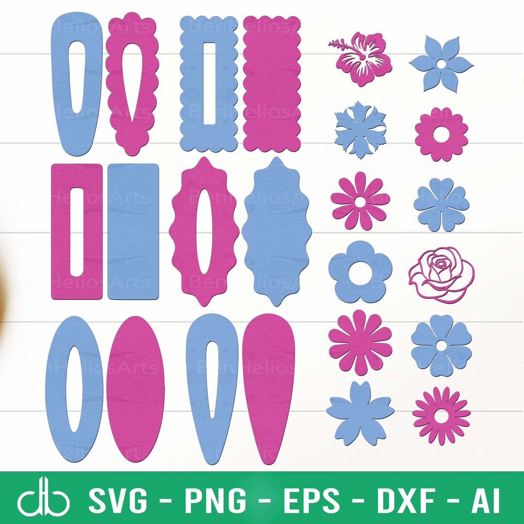 Flower Snap Clip SVG Bundle, Flower Snap Clips SVG, Flower Snap Clip ...