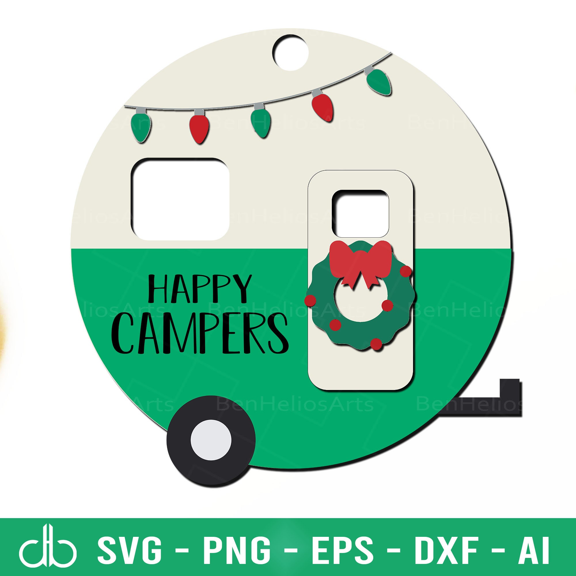 Christmas Camper Van SVG Christmas Camper Van Ornament SVG - Etsy