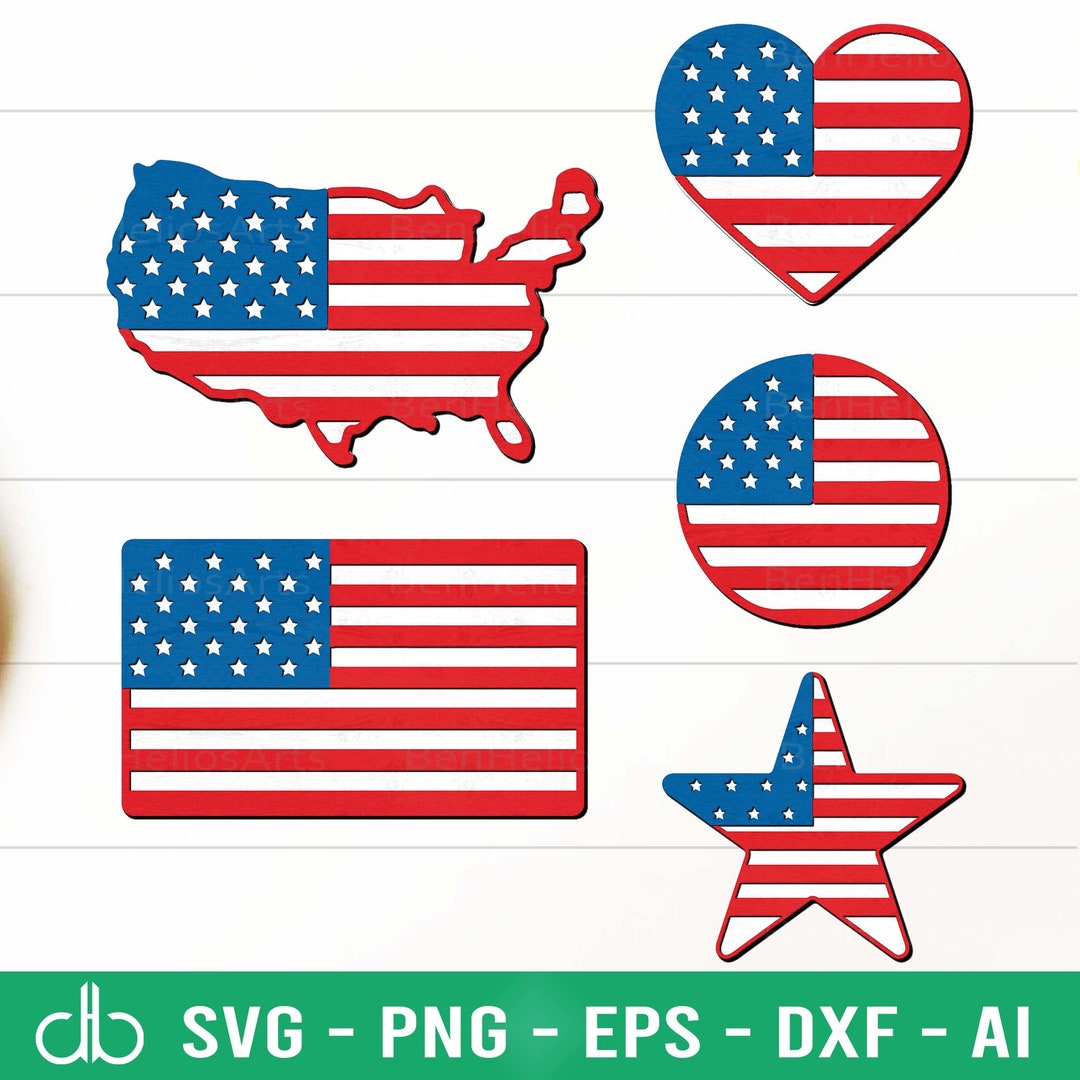 American Flag SVG Bundle, United States America Flag SVG, Flag Day Svg ...