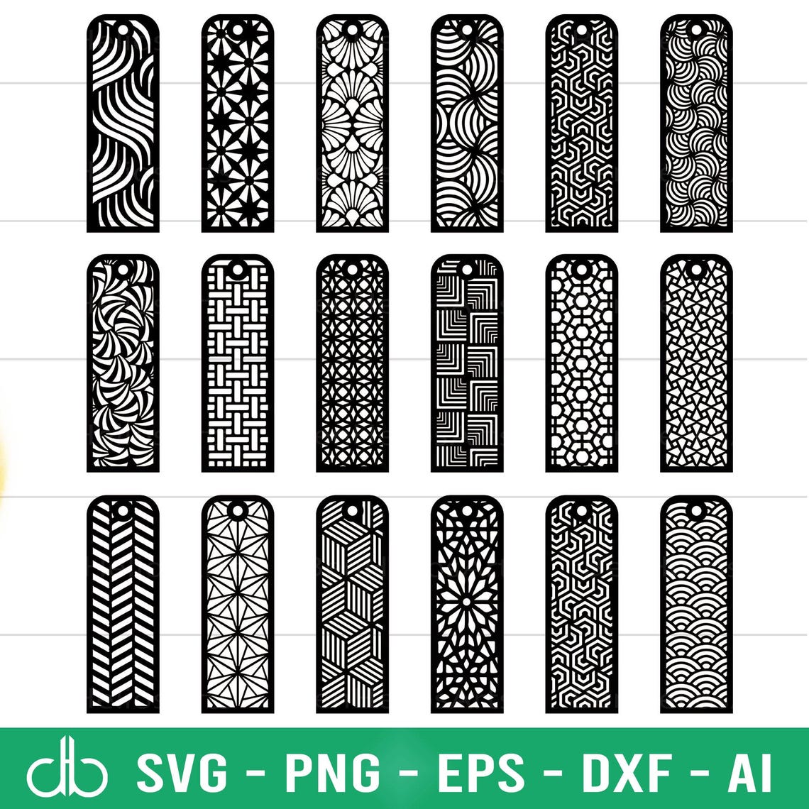Geometric Bookmark SVG Bundle, Geometric Bookmarks SVG, Bookmarks SVG ...
