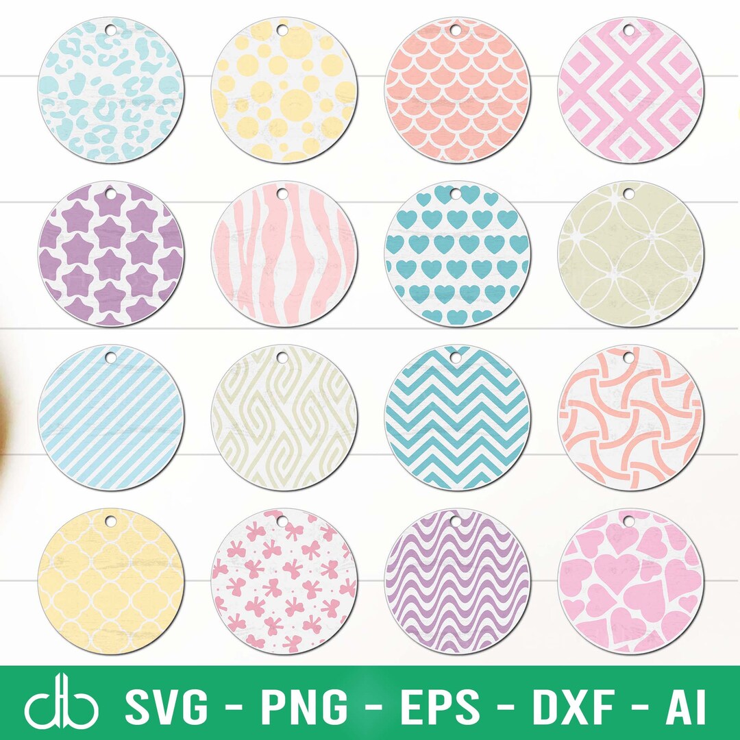 Round Keychains SVG, Round Patterns SVG, Circle Keychains SVG, Circle ...