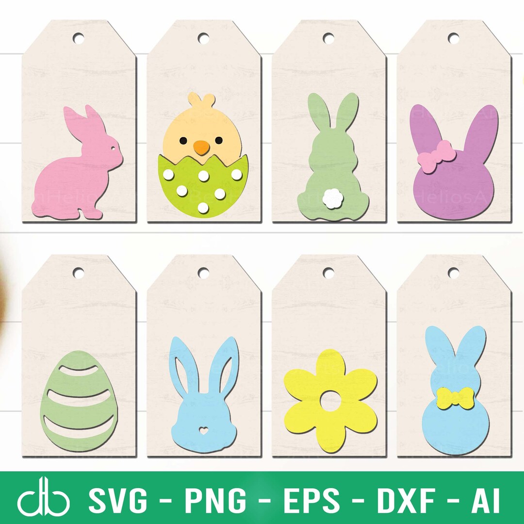 Easter Gift Tags SVG Bundle, Gift Tags SVG, Easter Tags SVG, Easter ...