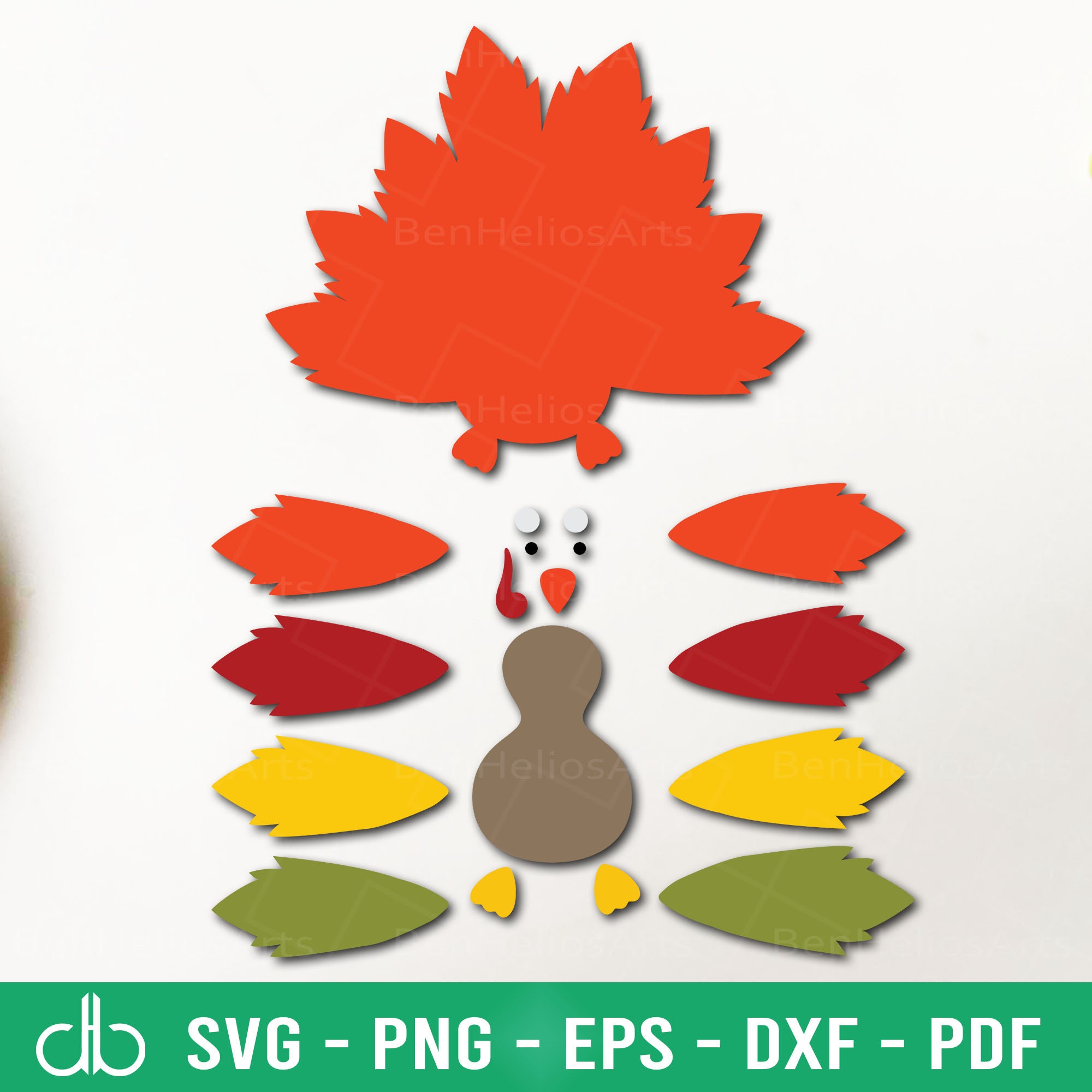 Thanksgiving Turkey SVG, Thankful Turkey Craft SVG, Thanksgiving ...