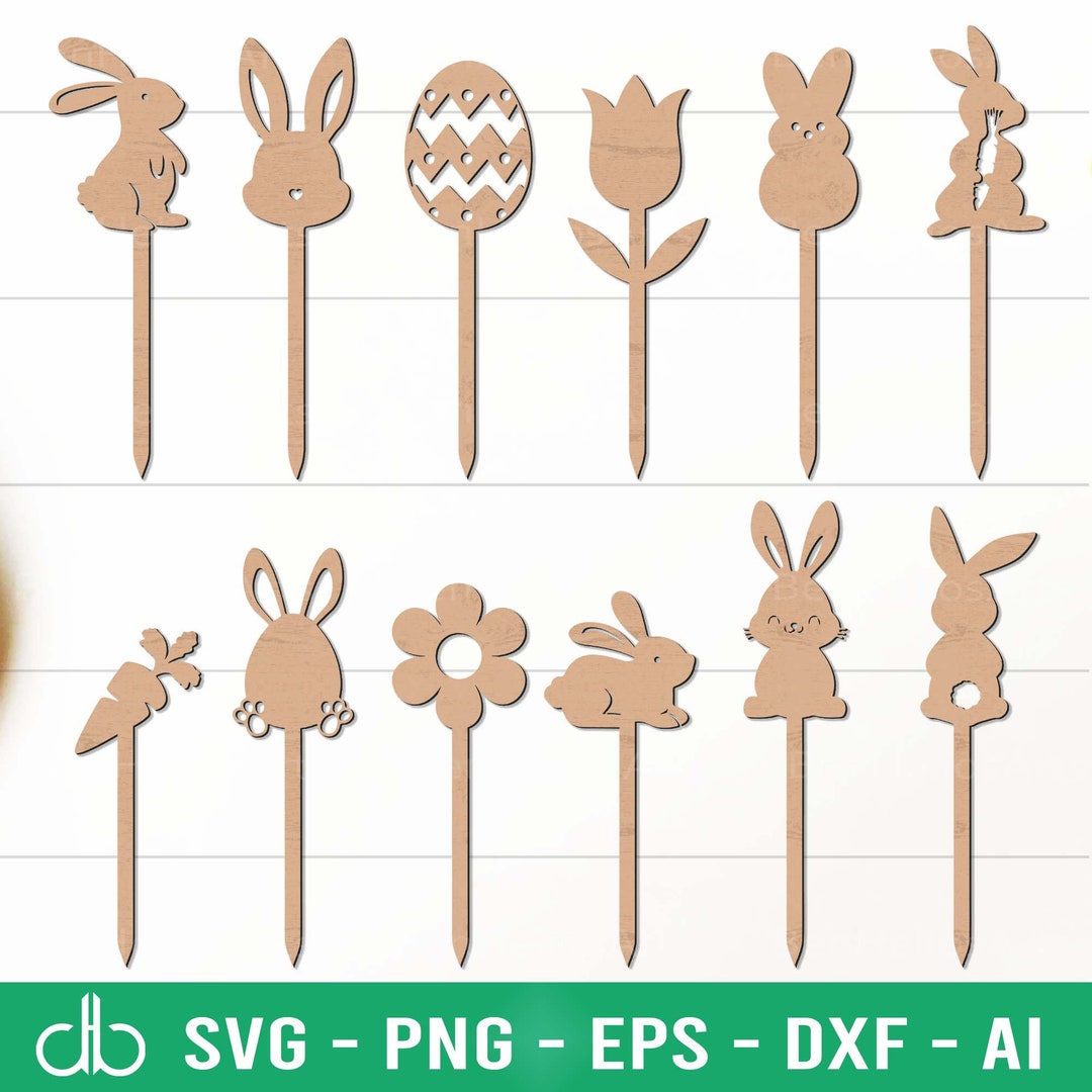 Bunny Cake Topper SVG, Easter Bunny Markers SVG, Easter Topper SVG ...