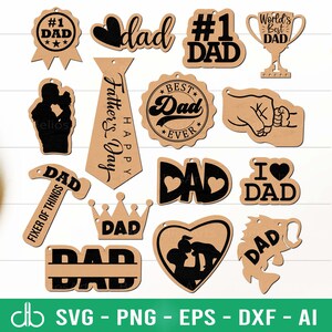 Fathers Day Keychain SVG Bundle, Dad Keychain SVG Bundle, Acrylic ...