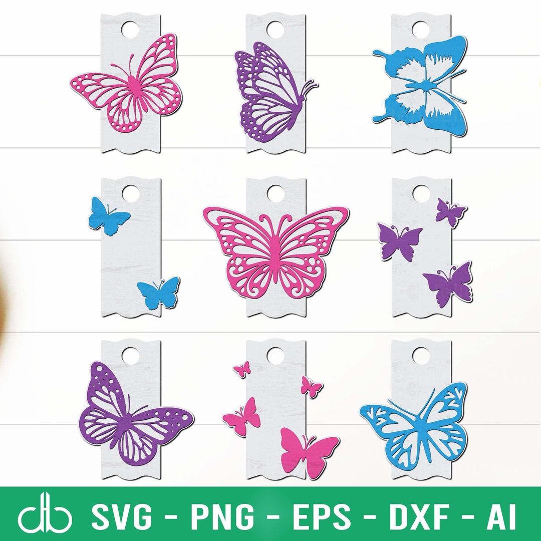 Butterfly Tumbler Topper SVG Bundle, Butterfly Stanley Topper SVG ...