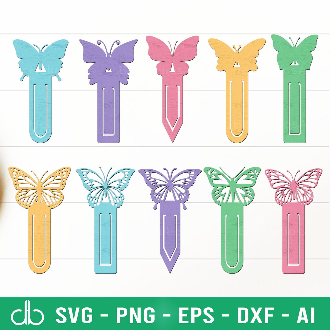 Butterfly Paperclips SVG Bundle, Butterfly Bookmarks SVG Bundle ...