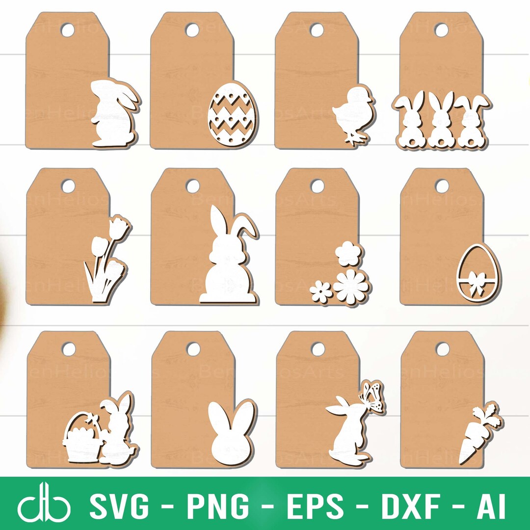Gift Tags SVG, Easter Gift Tags SVG Bundle, Easter Tags SVG, Easter ...