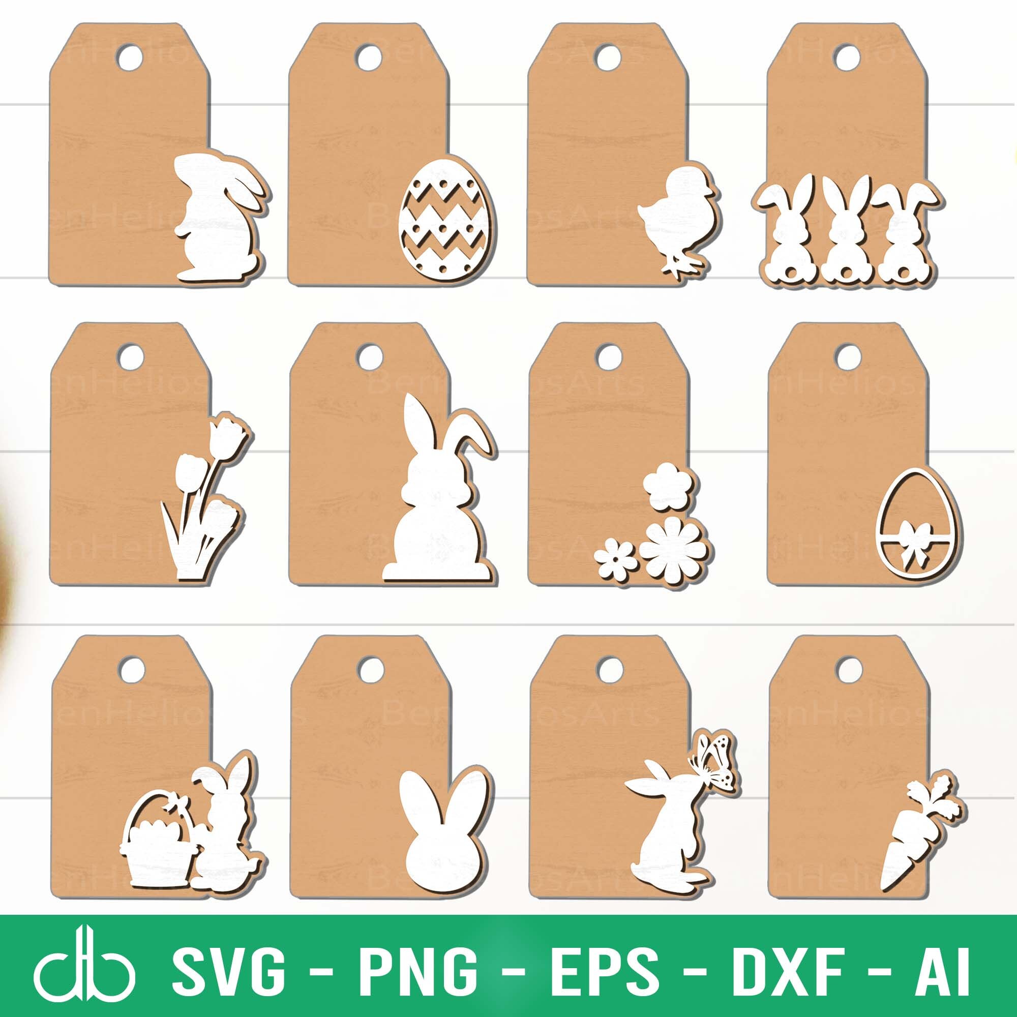 Gift Tags SVG, Easter Gift Tags SVG Bundle, Easter Tags SVG, Easter Name Tags Svg, Easter Basket ...