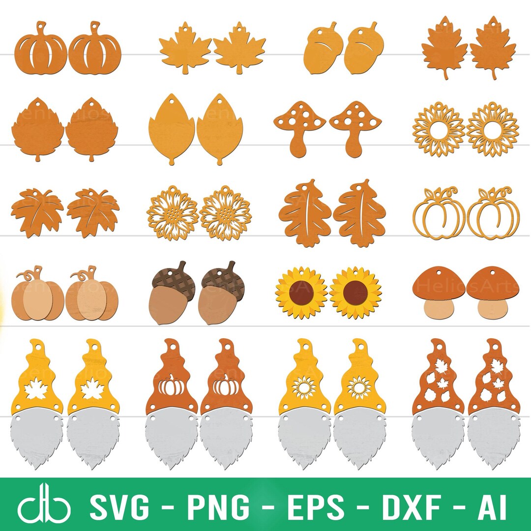Fall Earring SVG Bundle, Autumn Earrings SVG, Earrings SVG, Faux ...