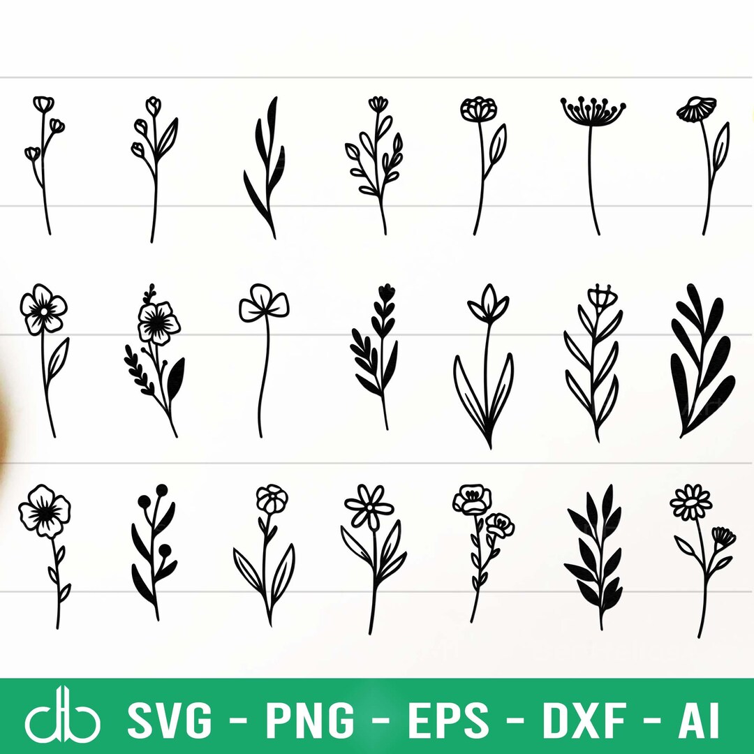 Wildflower Svg Bundle Wildflowers Svg Flower Svg Floral Svg Bundle