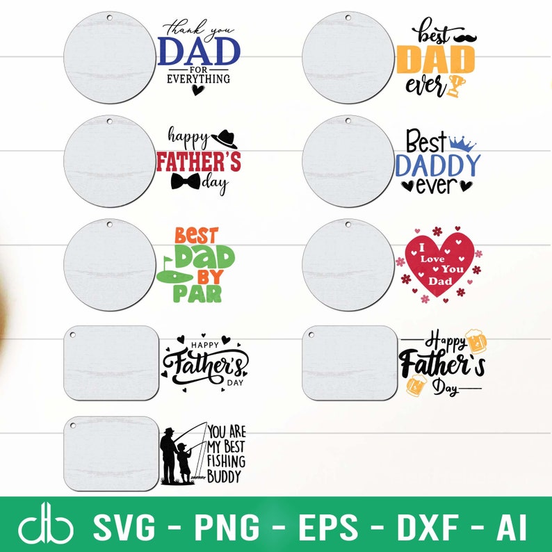 Fathers Day Keychain SVG Bundle, Dad Keychain SVG Bundle, Acrylic ...