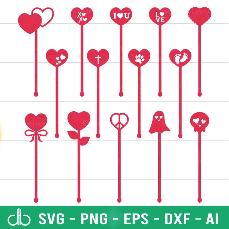 Heart Swizzle Sticks - Etsy