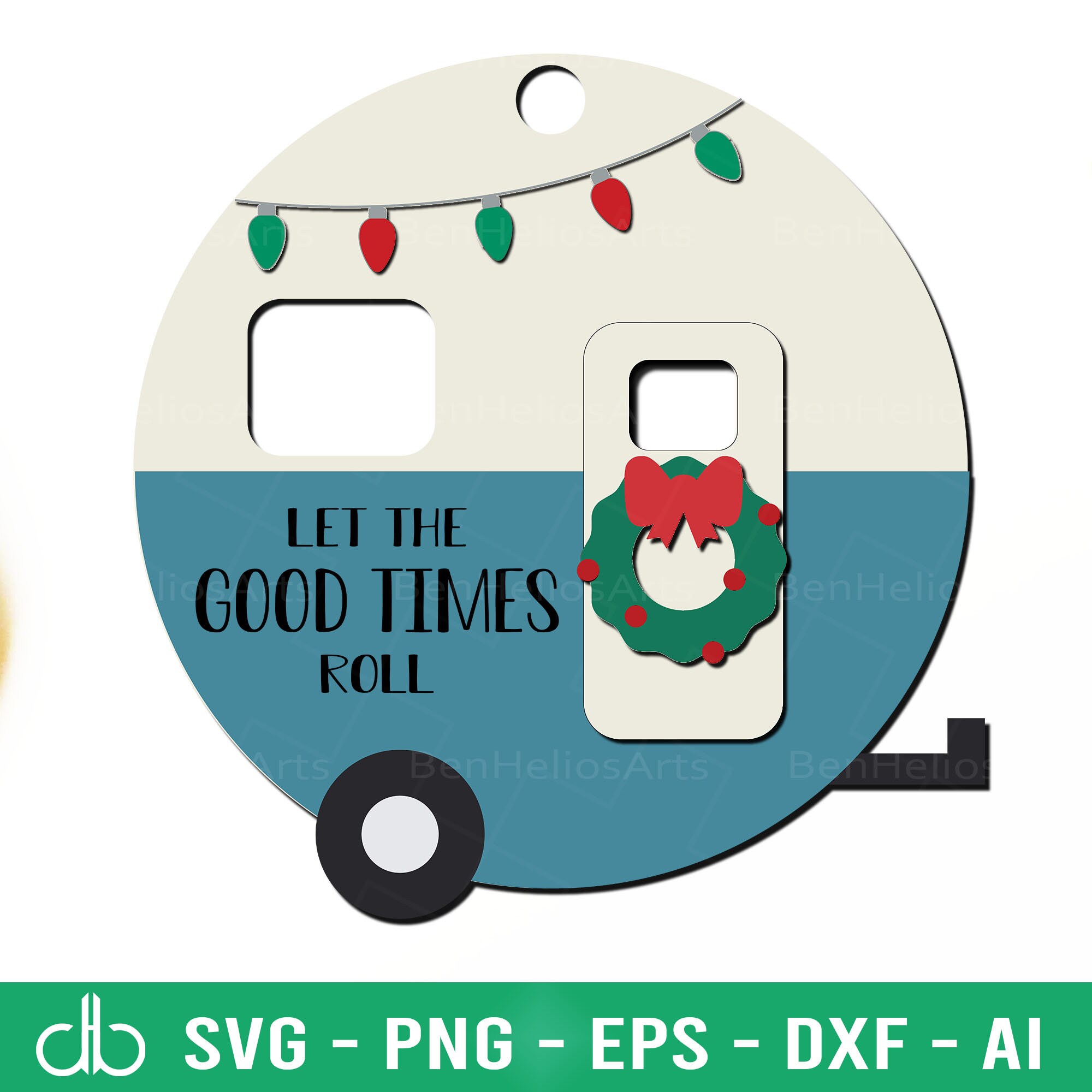 Christmas Camper Van SVG Christmas Camper Van Ornament SVG - Etsy