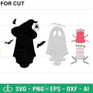 Ghost Birthday Cake SVG, Ghost Holding Birthday Cake SVG, Sweet Cute ...