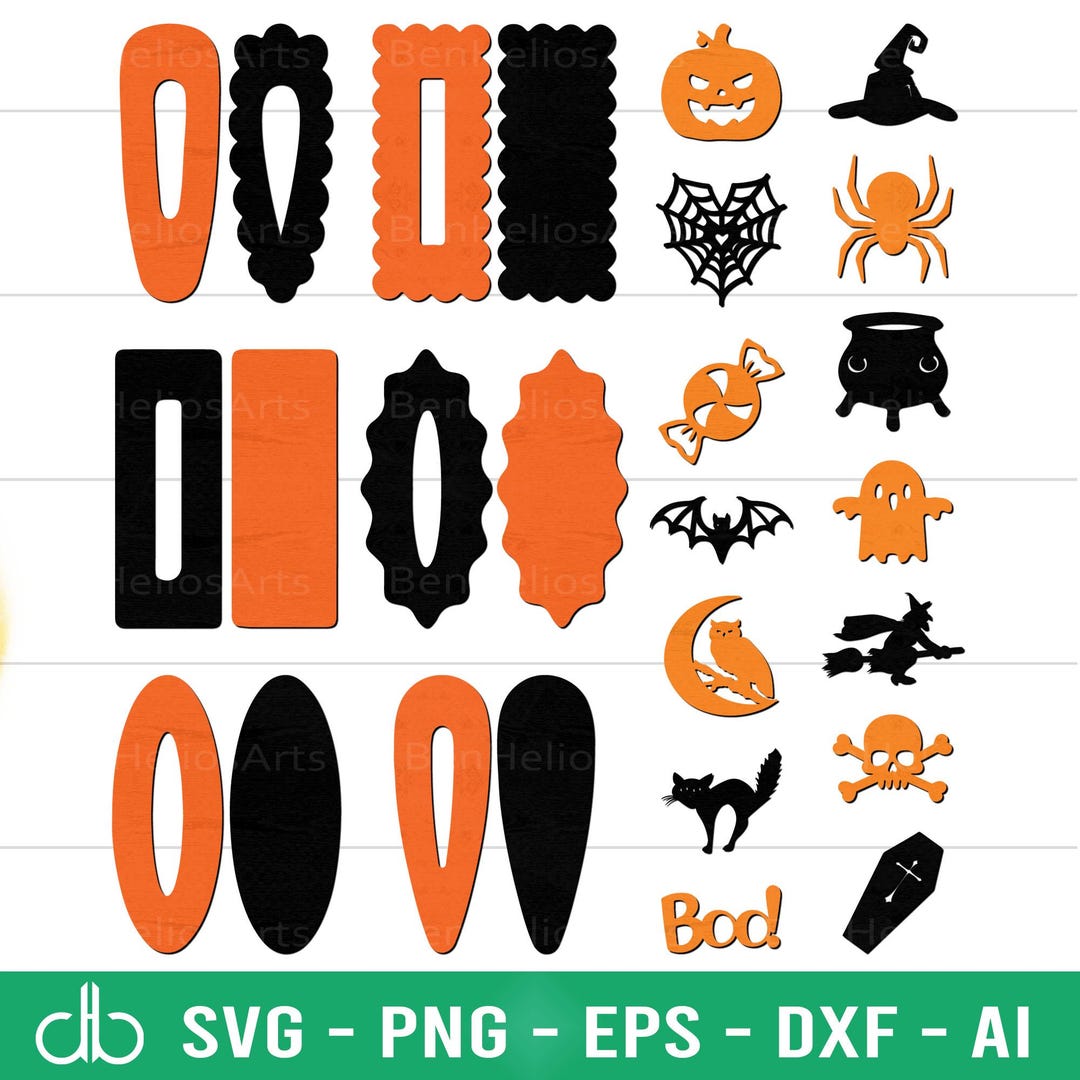 Halloween Snap Clip SVG Bundle, Halloween Snap Clips SVG, Clippie Cover ...