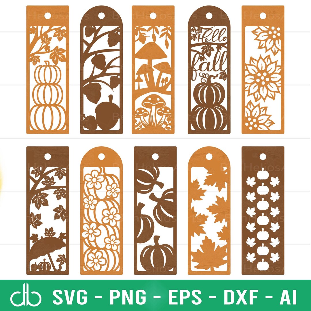 Autumn Bookmark SVG Bundle, Fall Bookmark SVG Bundle, Bookmarks SVG ...