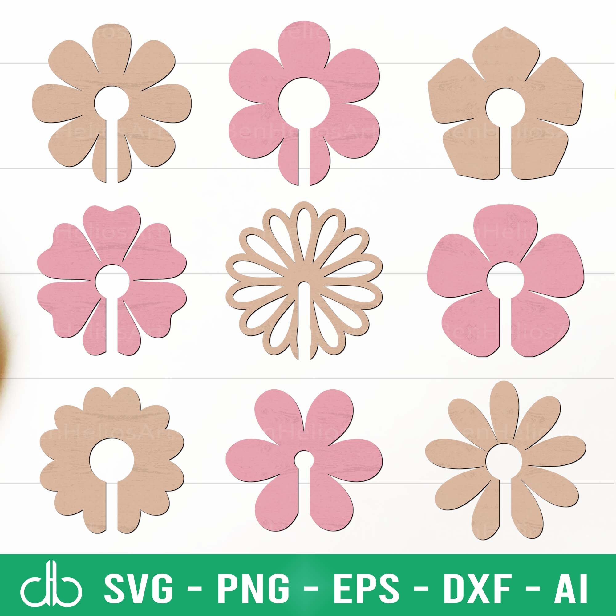 Daisy Glass Marker Name Tags SVG, Flower Glass Marker Name Tags SVG ...