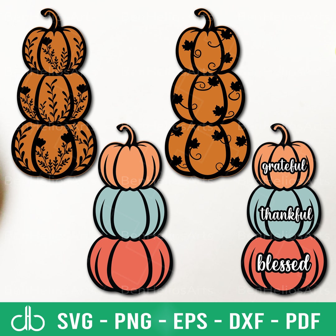 Thanksgiving Standing Pumpkin SVG Bundle, Fall Pumpkin SVG, Autumn ...