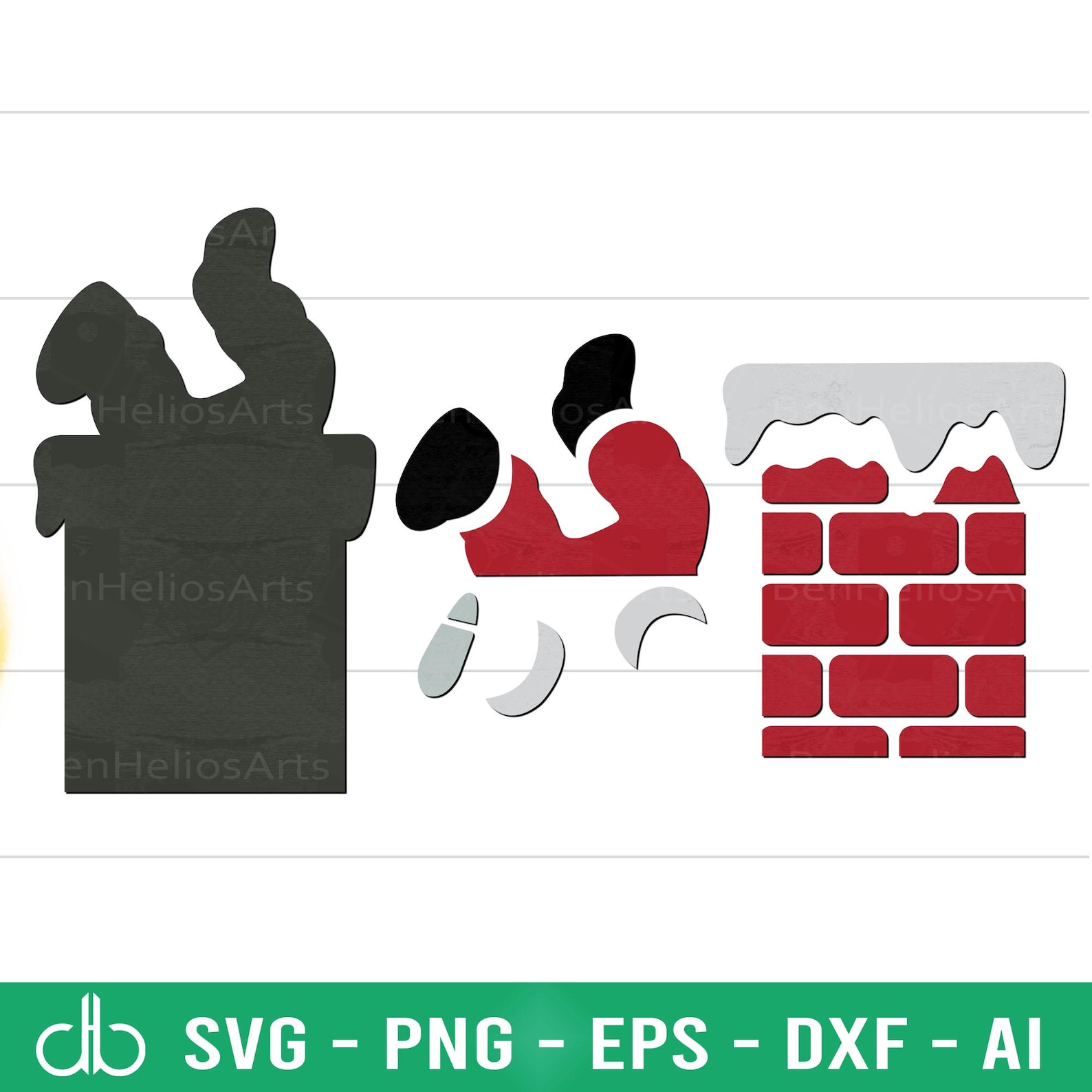 Santa Chimney SVG, Christmas Santa Claus Chimney SVG, Santa Feet in ...