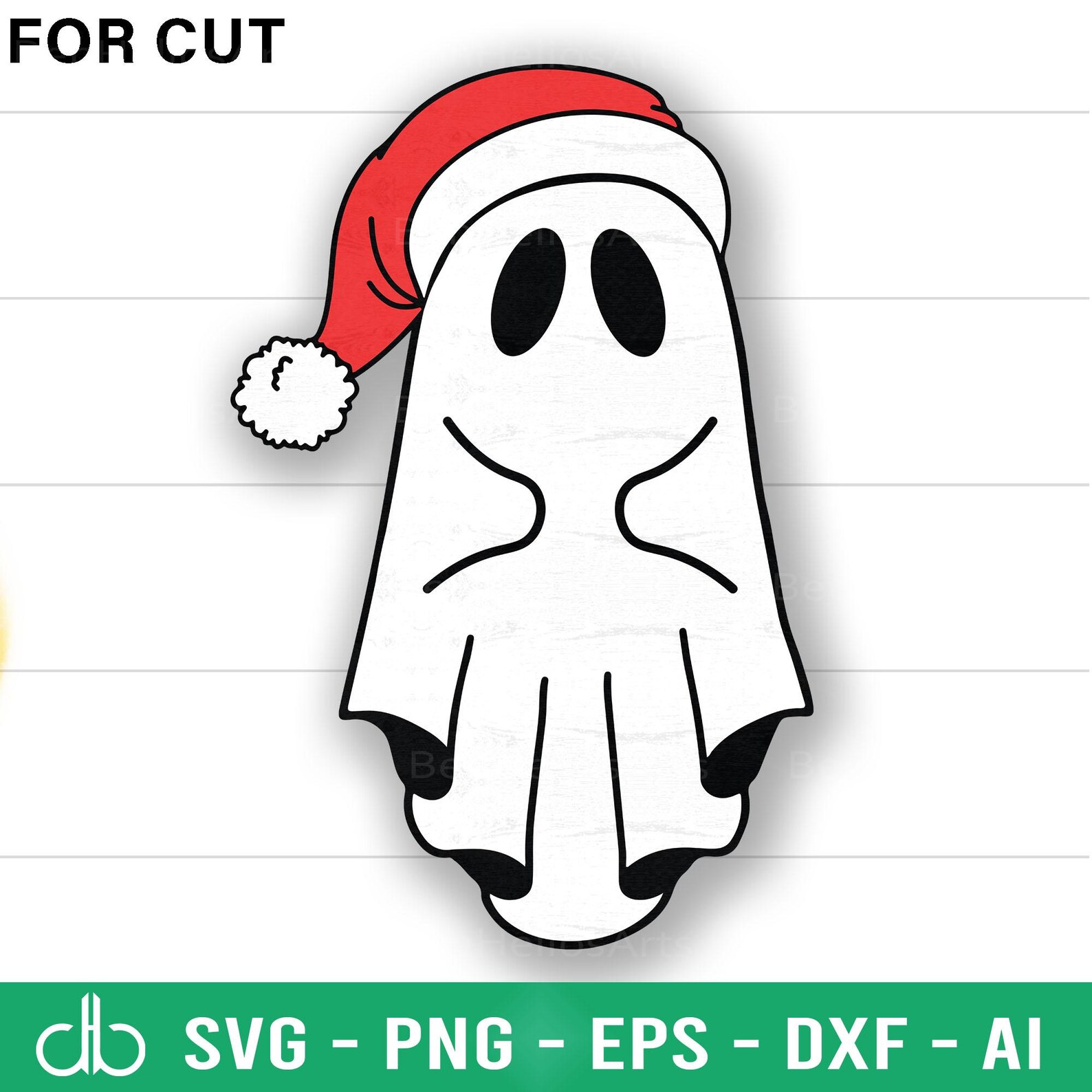 Ghost Santa Hat SVG, Ghost Christmas Hat SVG, Ghost Merry Christmas SVG ...