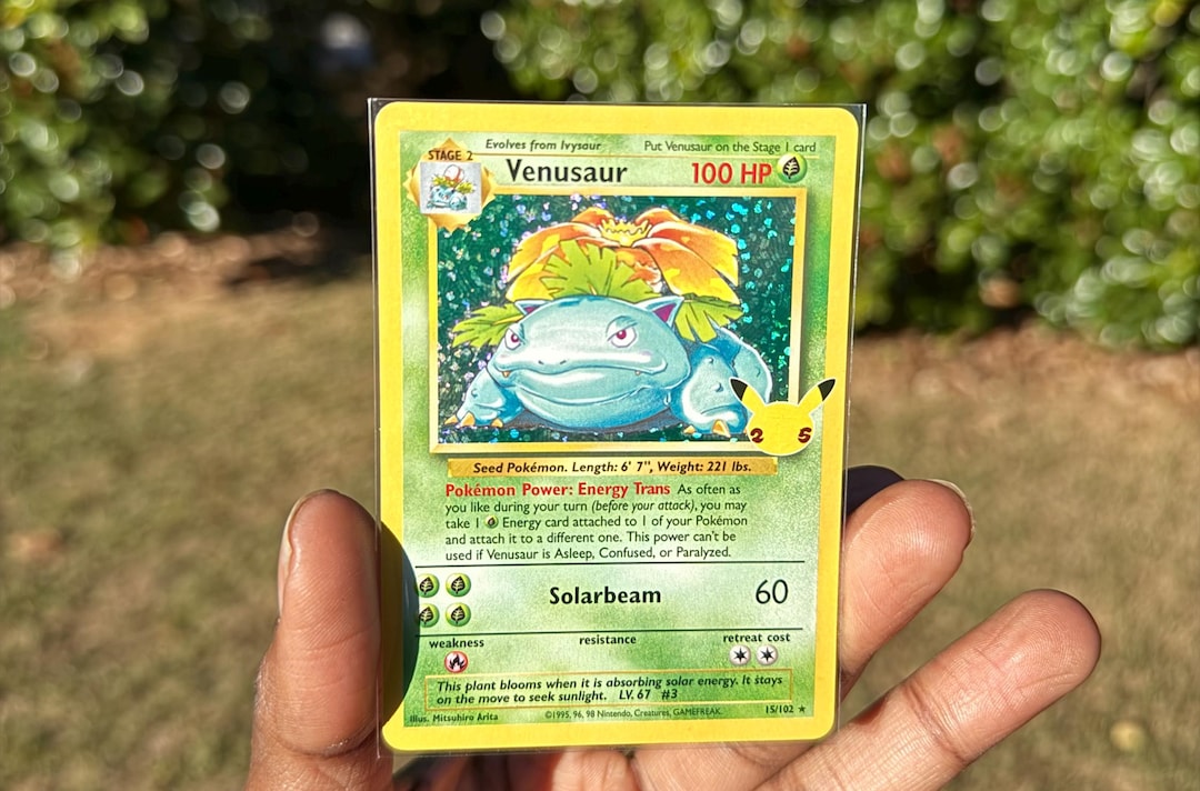 Venusaur Holographic Pokemon Card - Etsy