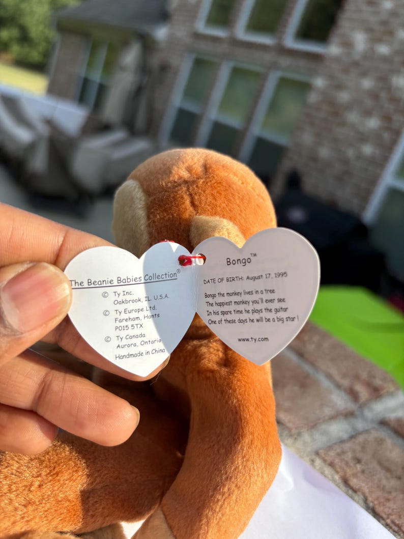 Rare Ty Beanie Baby Bongo Monkey | Vintage 1990s | Tags Errors ...