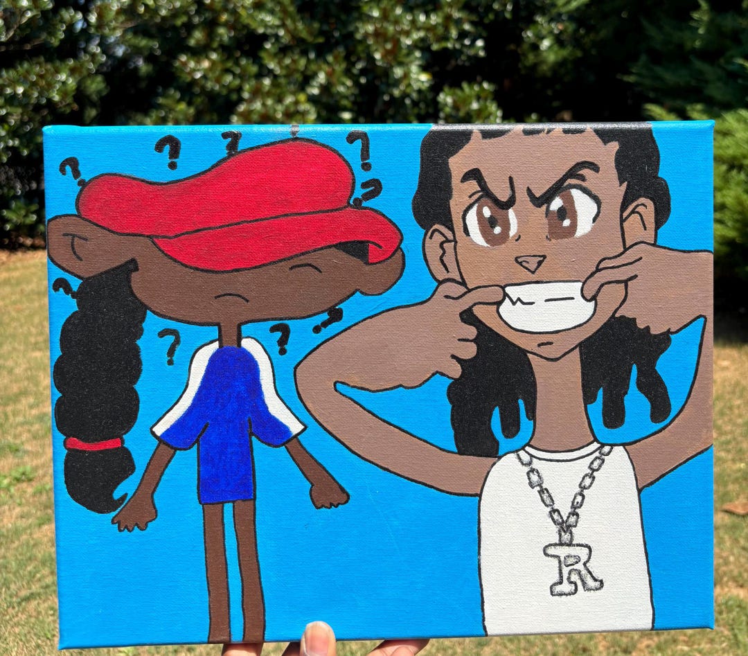 Confused Girl X Hyped Boy | Cartoon Painting - Etsy