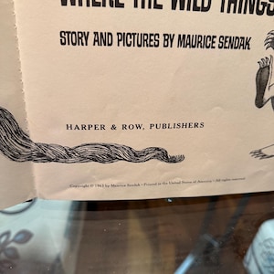 Where the Wild Things Are | Maurice Sendak | First Edition | 1st Printing | 1963 | Vintage Book ...