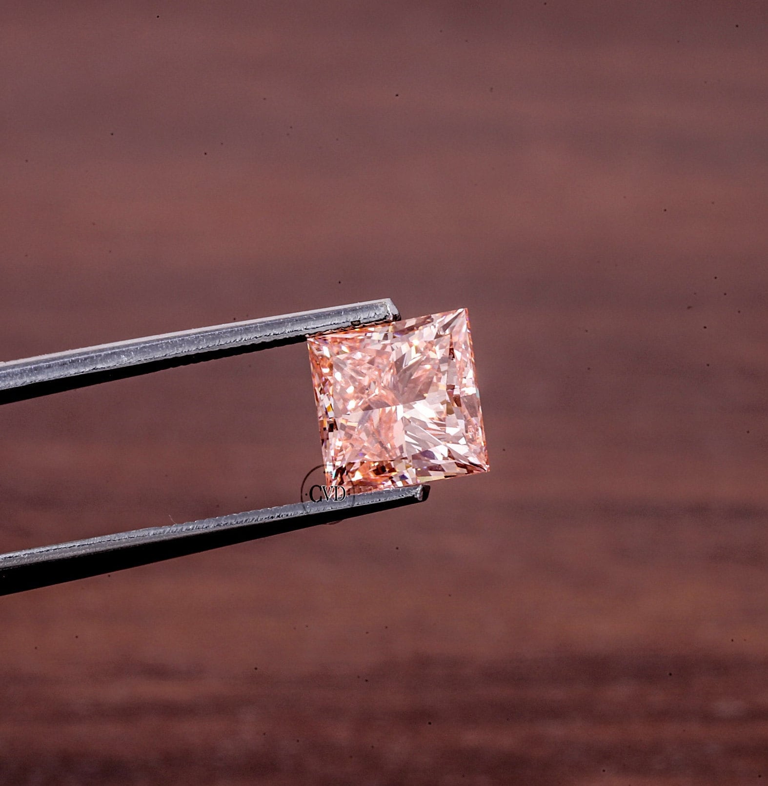 2 CT Princess Cut Pink Diamond, Pink Lab Grown Diamond, Princess Cut ...
