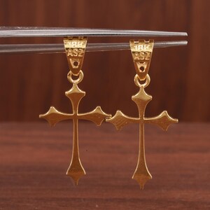 Dainty Solid Gold Gothic Cross Necklace for Women / Men 10k 14k 18k ...