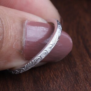 Gold Floral Band, Minimal Band Ring, Simple Ring, Floral Ring, Wedding ...