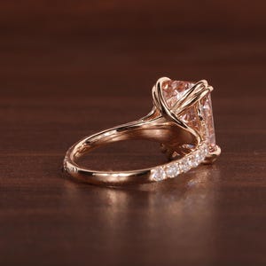 Radiant Shaped Pink Lab Grown Diamond Ring, 18K Rose Gold Ring for Her ...