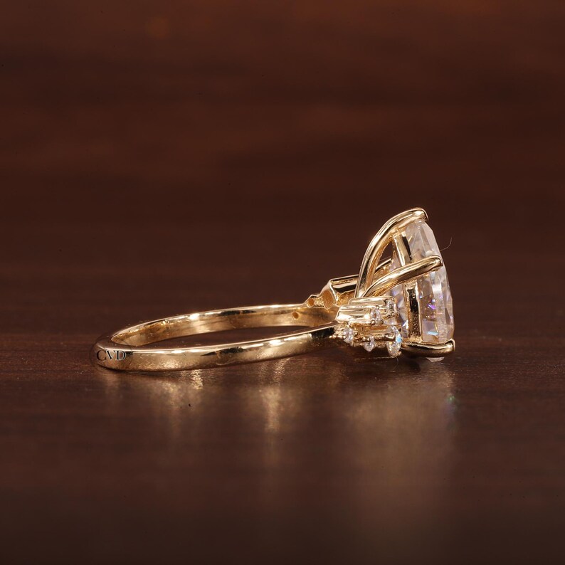 2 Ct Lab Grown Diamond Engagement Ring, IGI Certified Pear Cut Diamond ...