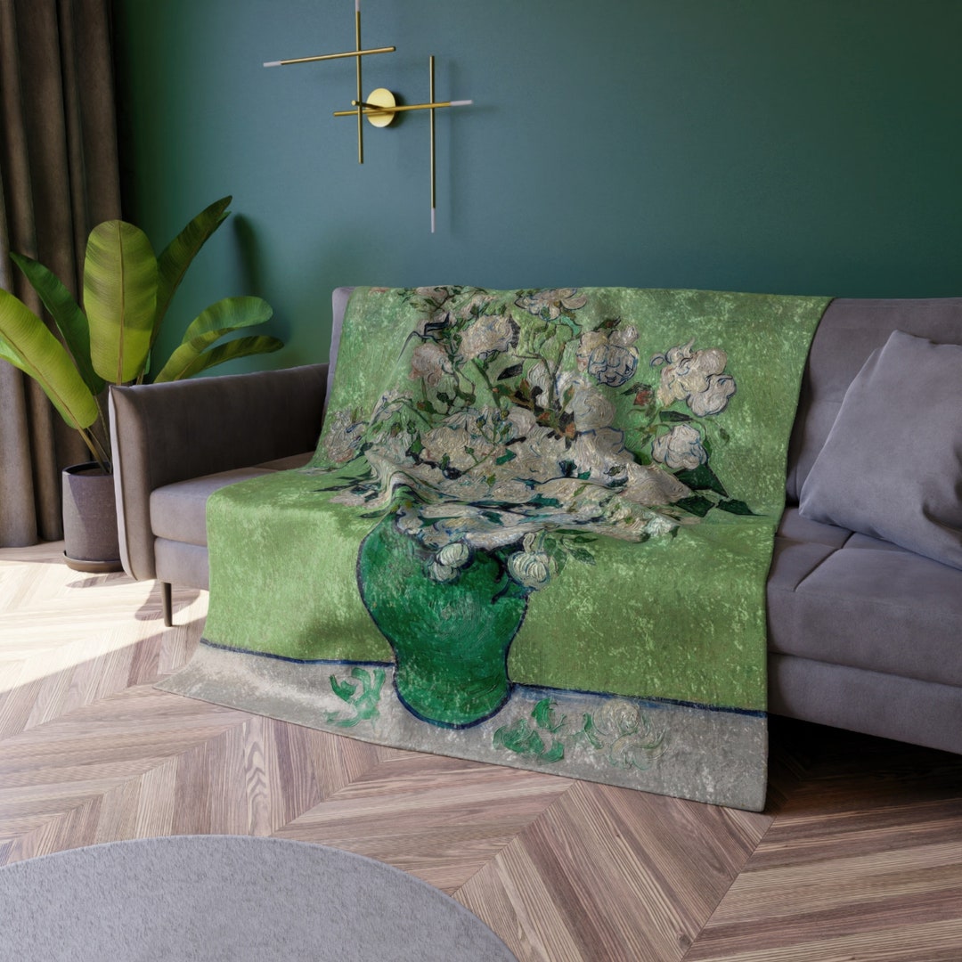 Van Gogh Roses Throw Blanekt Retro Floral Couch Blanket Soft - Etsy