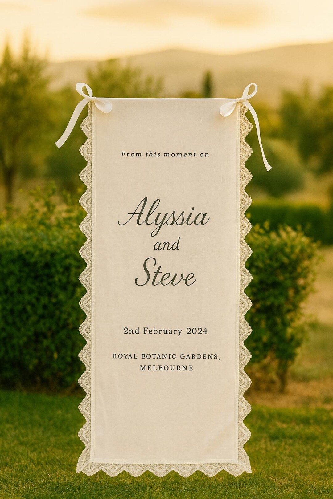 Lace Fabric Welcome Sign, Custom Event Sign - Etsy Australia