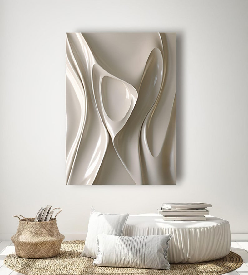 Smooth Textured Wall Art- Abstract Sculptured Home Decor- Modern Style ...