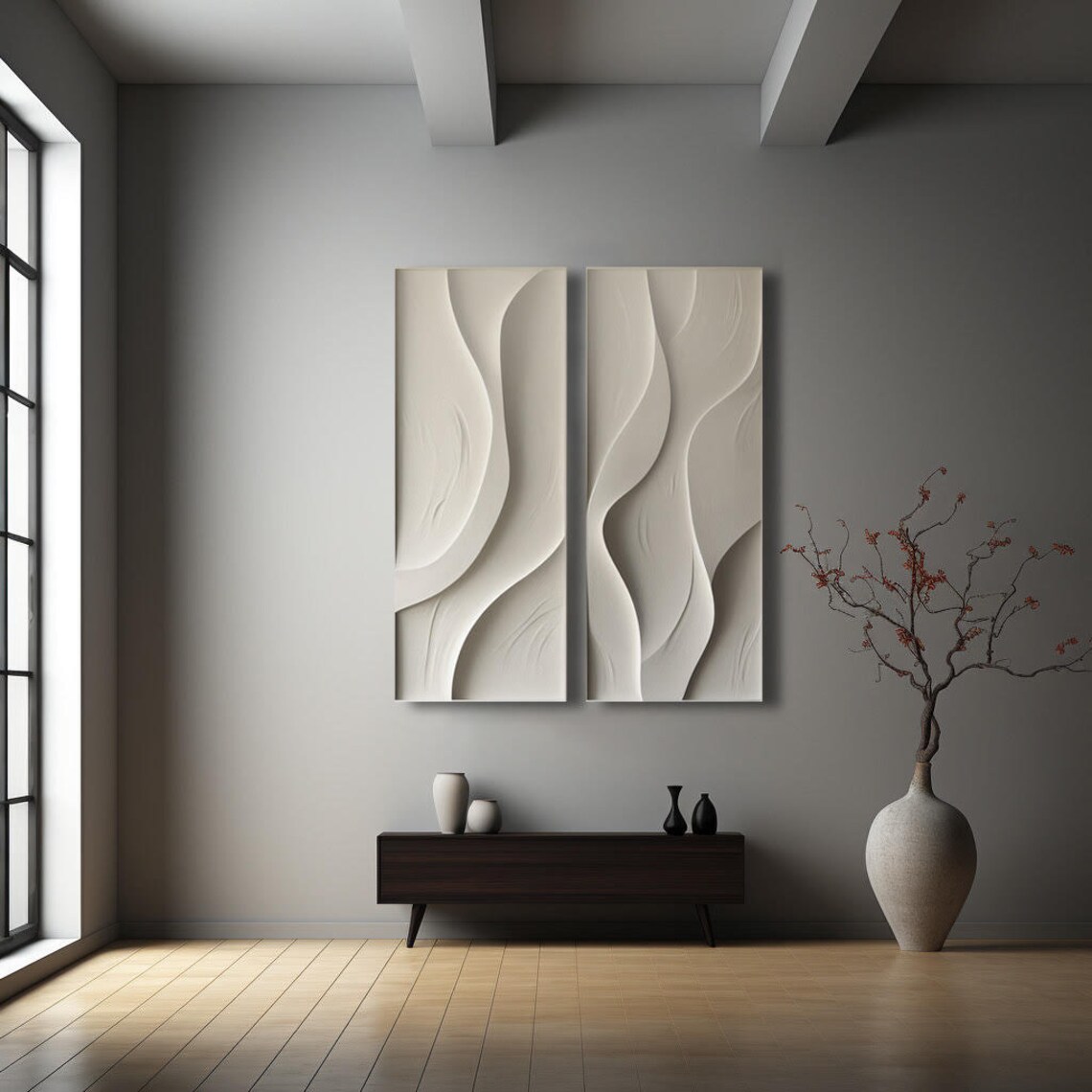 Combined Ripple Style Decorative Wall Art- Textured Board- Home Decor ...