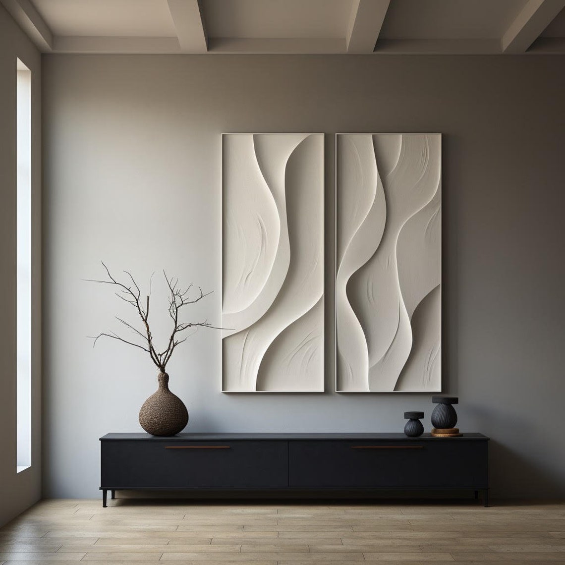 Combined Ripple Style Decorative Wall Art- Textured Board- Home Decor ...