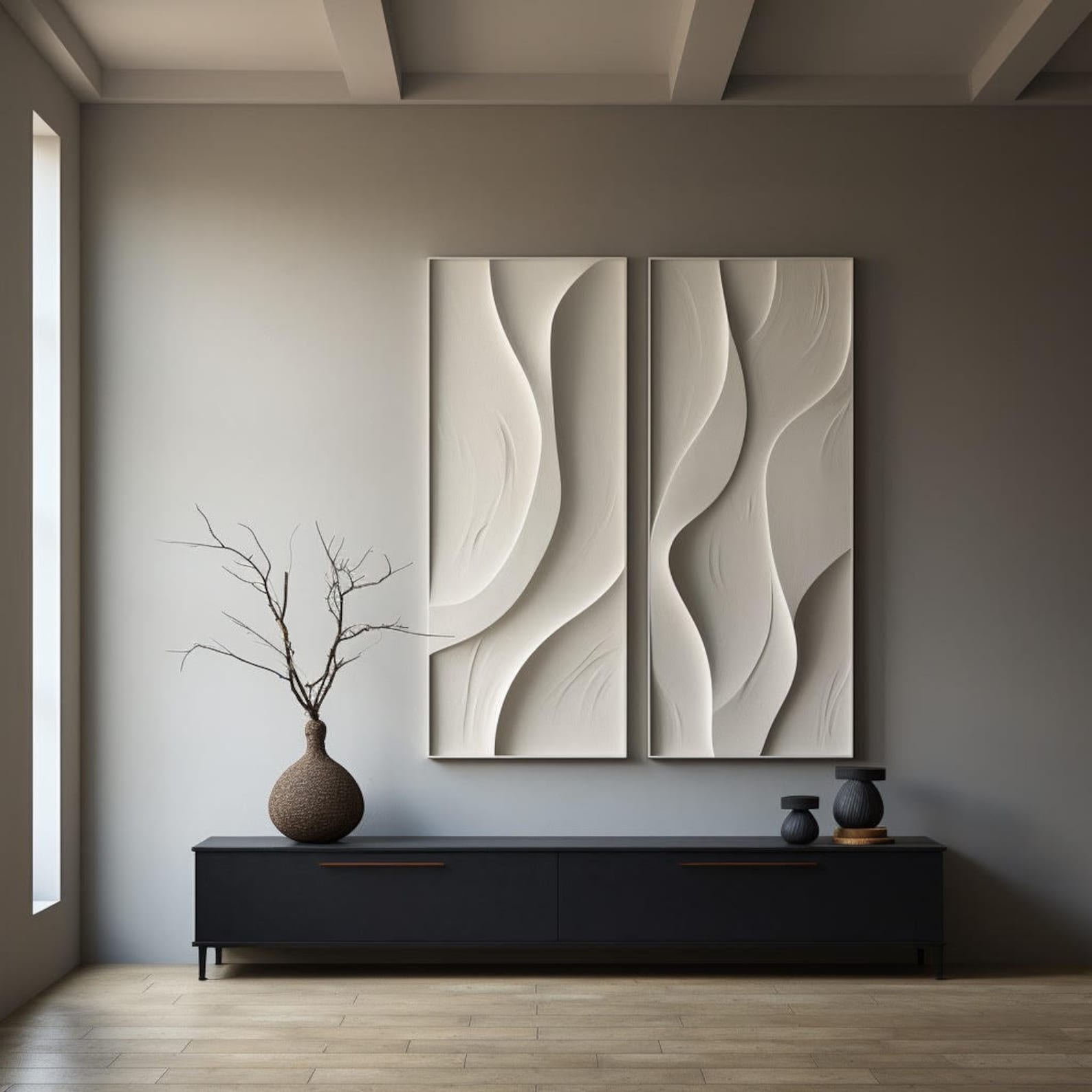Combined Ripple Style Decorative Wall Art- Textured Board- Home Decor ...