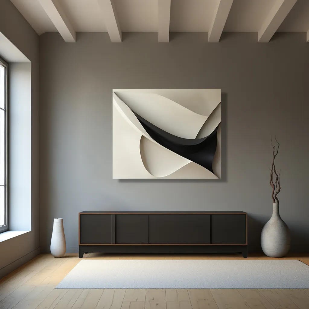 Textured Linear Style Wall Decor With Depth Wood Carving Wall Art - Etsy