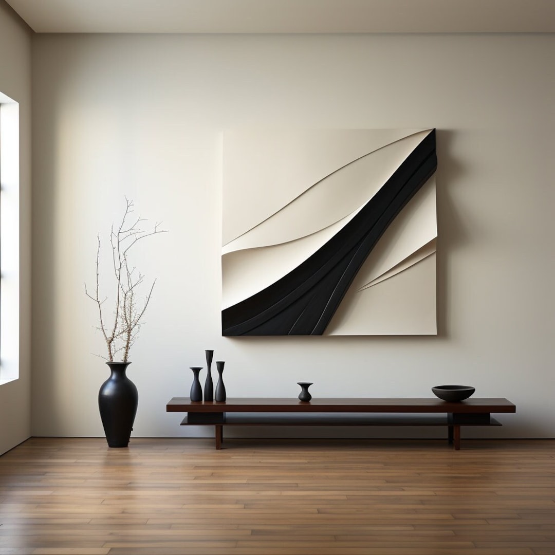 Abstract Striped Art Decor- Wood Carving- Modern Wall Art - Etsy