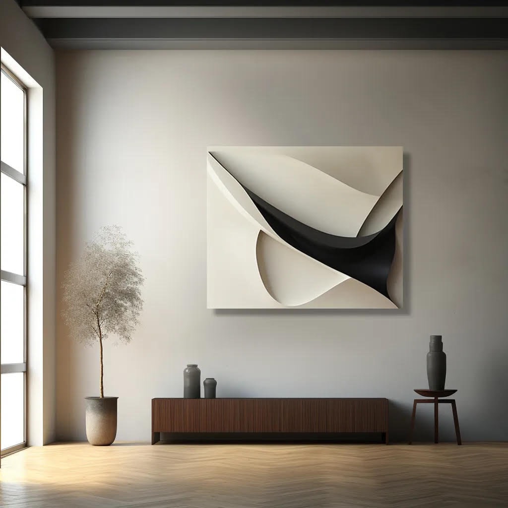 Textured Linear Style Wall Decor With Depth Wood Carving Wall Art - Etsy