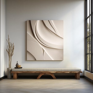 Large Beige Sculpture Wall Art- Modern Minimalist Home Decor ...