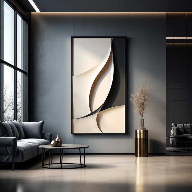 White and Gray Wood Sculptured Wall Hanging Modern Wood Wall Art ...