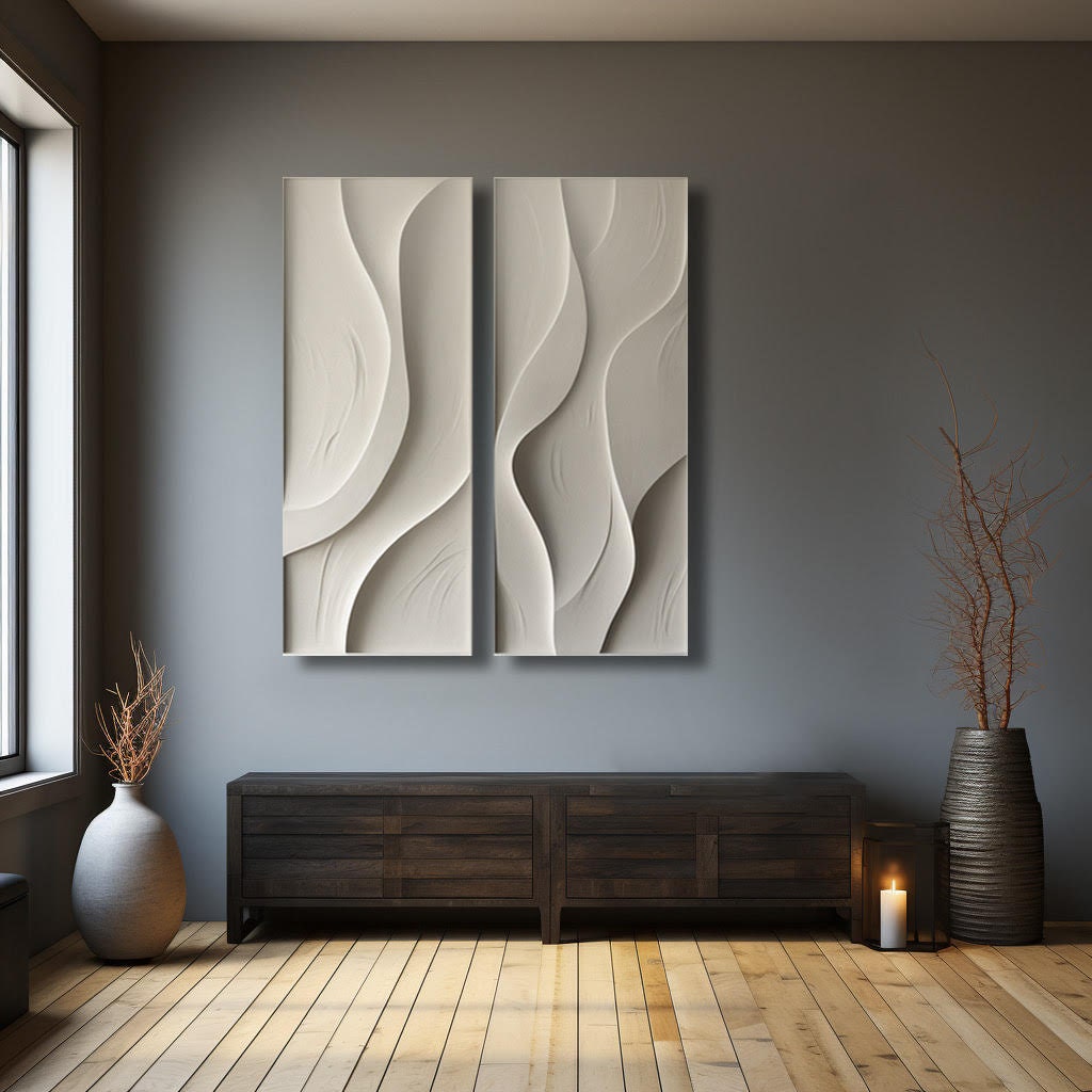 Combined Ripple Style Decorative Wall Art- Textured Board- Home Decor ...