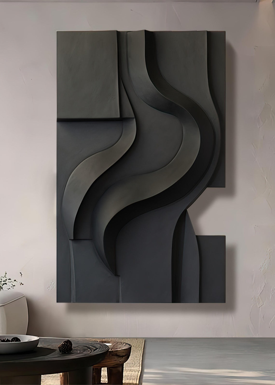 Dark Abstract Wall Art- Sculpture Home Decor- 3d Vision Board - Etsy